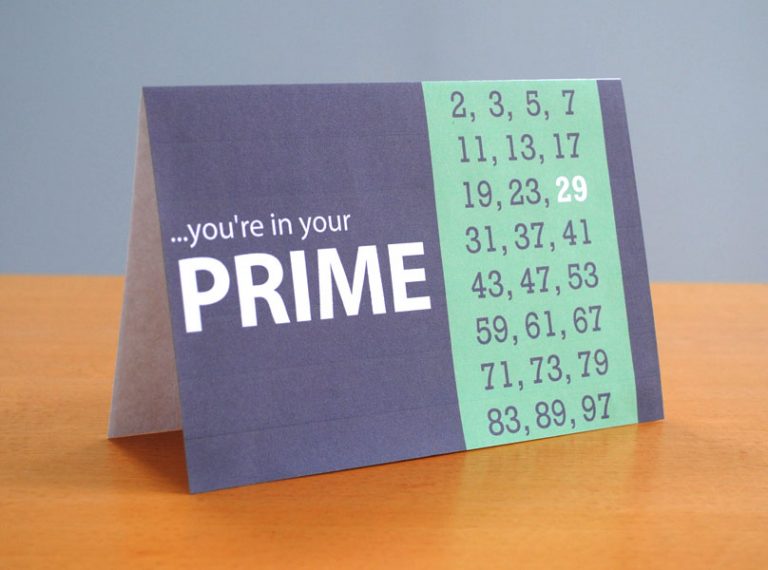 Free printable birthday card for Prime number birthdays