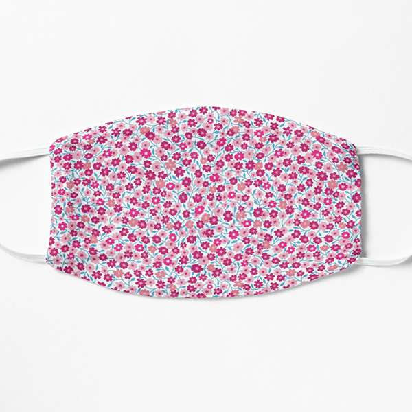 ditsy-pink-floral-face-mask | Creative in Chicago
