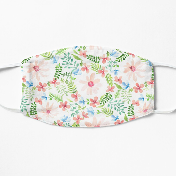 watercolor-floral-meadow-flowers-mask | Creative in Chicago